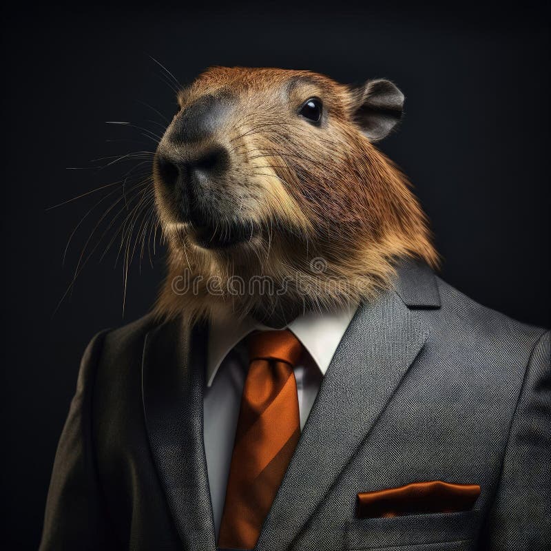 Capibara Con Traje Y Corbata Stock de ilustración - Ilustración de ...