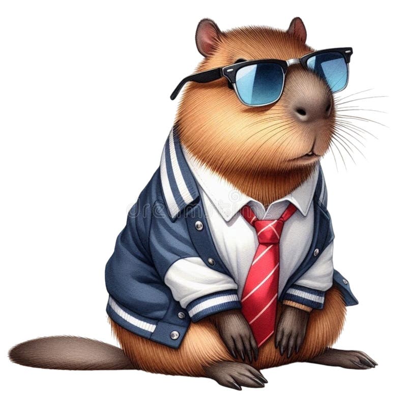 Capibara Con Uniforme Escolar Ilustración del Vector - Ilustración de ...