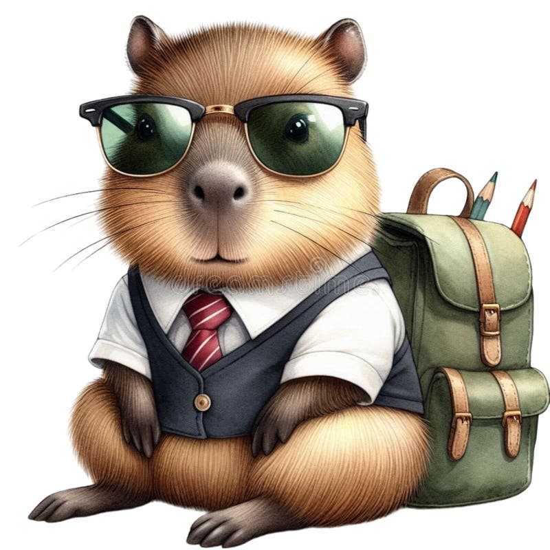 Capibara Con Uniforme Escolar Ilustración del Vector - Ilustración de ...