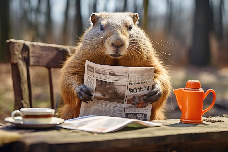 Capibara is Reading the Newspaper Stock Illustration - Illustration of ...
