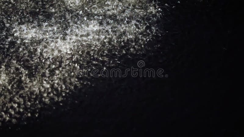 Capillary Wave from Water Drops on Puddle in Dark Stock Footage - Video ...