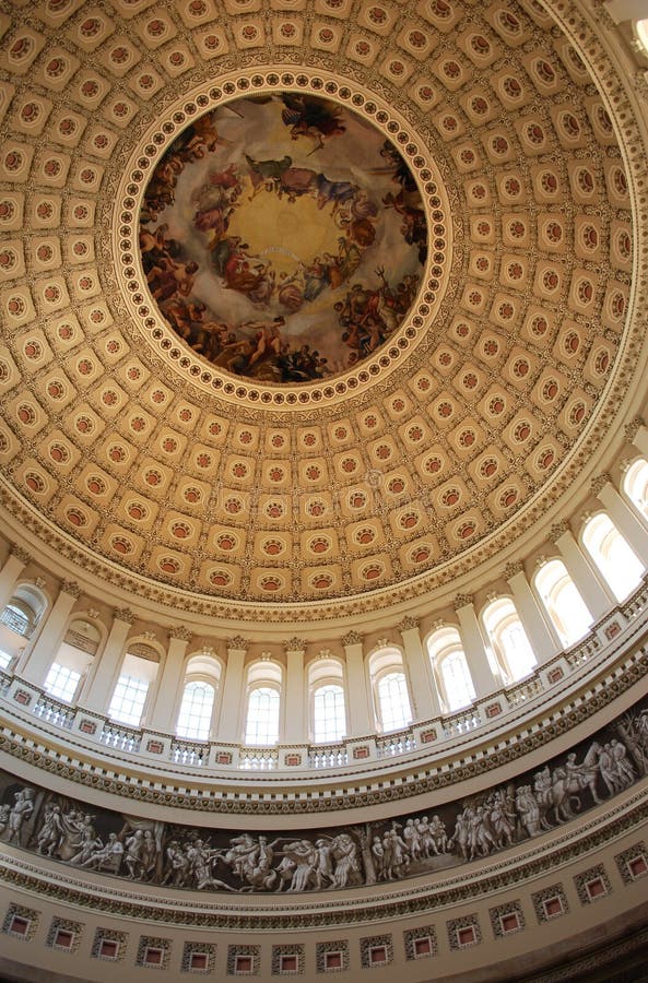 U S Capitol Rotunda - Fresco Do Teto Em Washington D C Foto de Stock ...