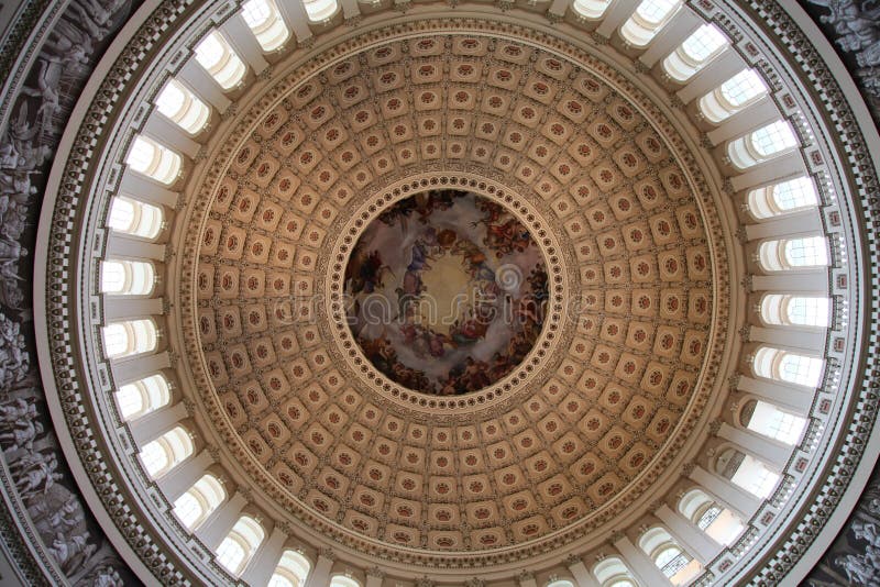 U S Capitol Rotunda - Fresco Do Teto Em Washington D C Foto de Stock ...