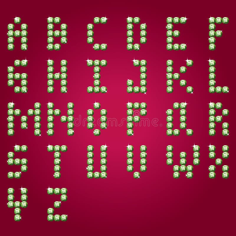 Capital Alphabets in Diamonds Stock Vector - Illustration of alphabet ...