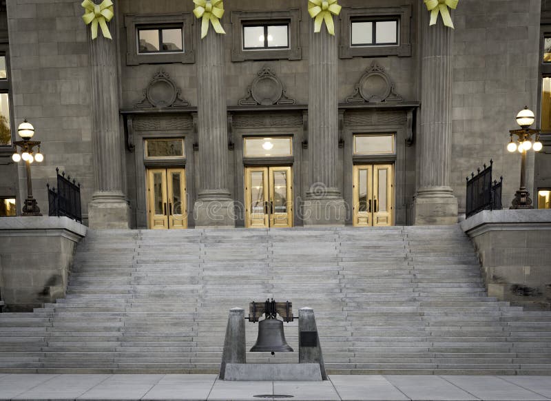 Capital in Boise Idaho Steps and Bell Stock Photo - Image of ...
