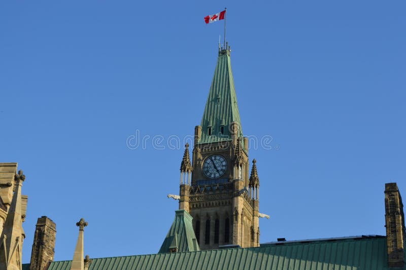 Capital Building in Downtown with the Canadian Flag (Ottawa) Stock ...