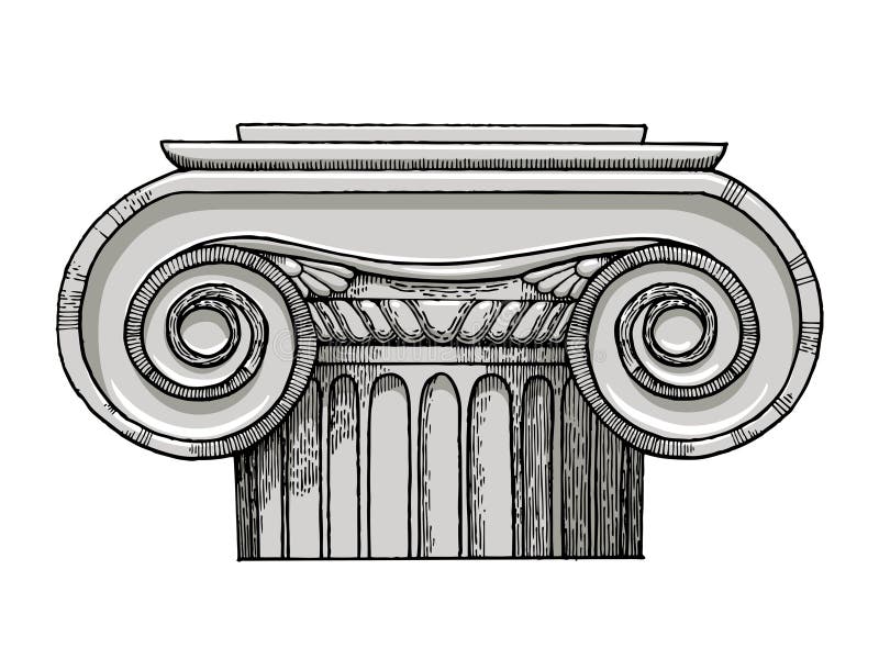 Capital of Column Engraving Style Vector Stock Vector - Illustration of ...