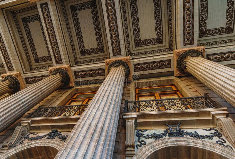 Capital of Columns in Guanajuato Mexico Building. Stock Image - Image ...