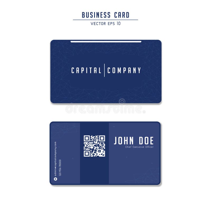 Capital Company Blue Modern Tech Business Card Template Design with Qr ...