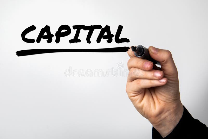 CAPITAL Concept. Text and a Black Marker on the Screen Stock Image ...