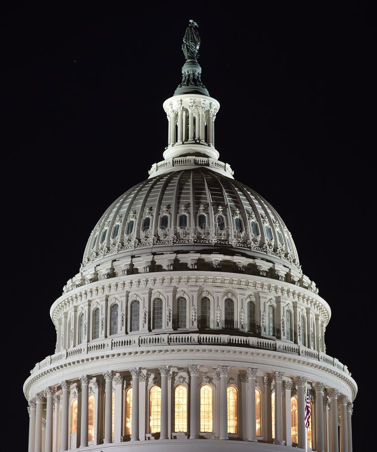 Capital Dome at Night stock photo. Image of dome, architecture - 33250176