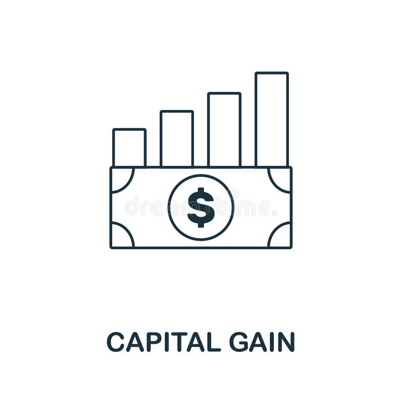 Capital Gain Icon Outline Style. Thin Line Creative Capital Gain Icon ...