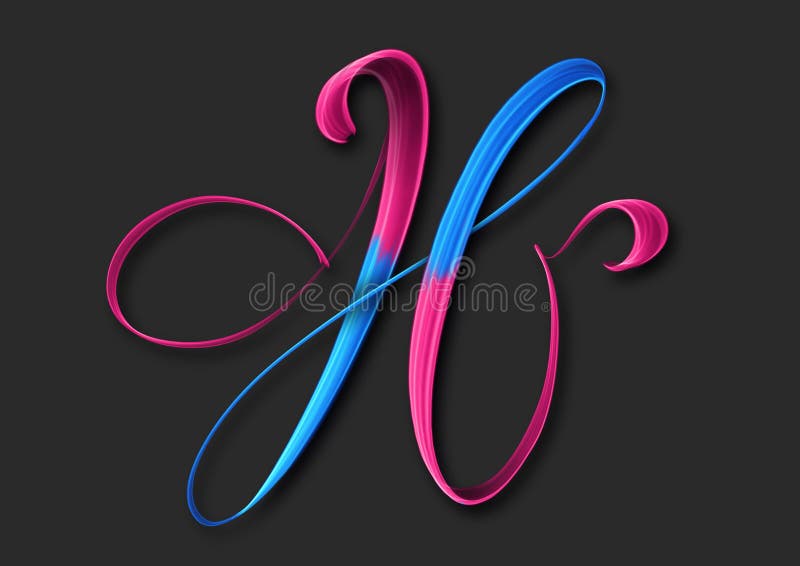 Capital H - Elegant Hand Lettering. Stock Illustration - Illustration ...