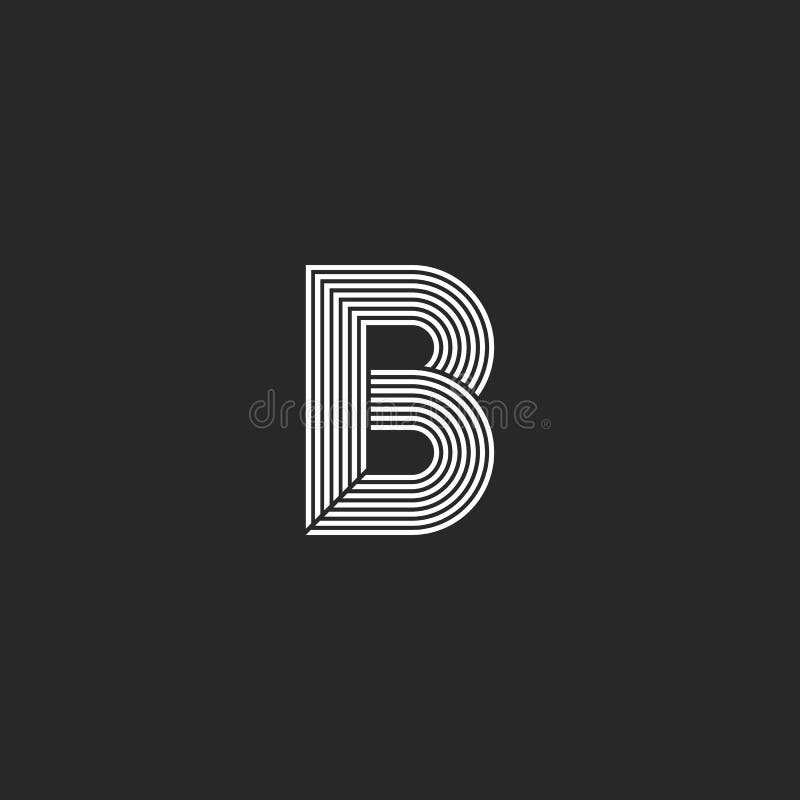 Capital Letter B Logo Monogram Mockup. Creative Shape White and Black ...