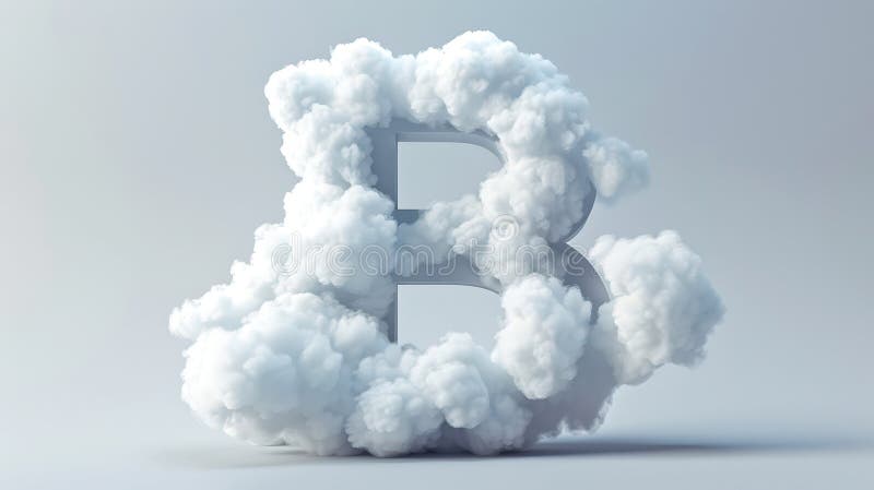 Capital Letter B Made of Clouds or Soft Cotton. Fluffy Airy Style ...