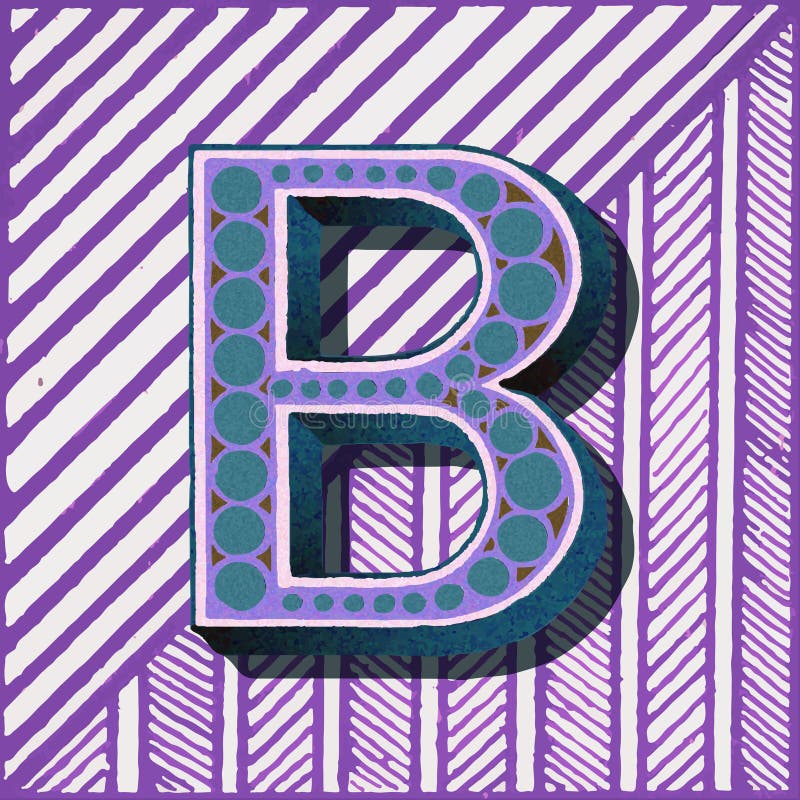 Capital Letter B Vintage Typography Style Stock Vector - Illustration ...