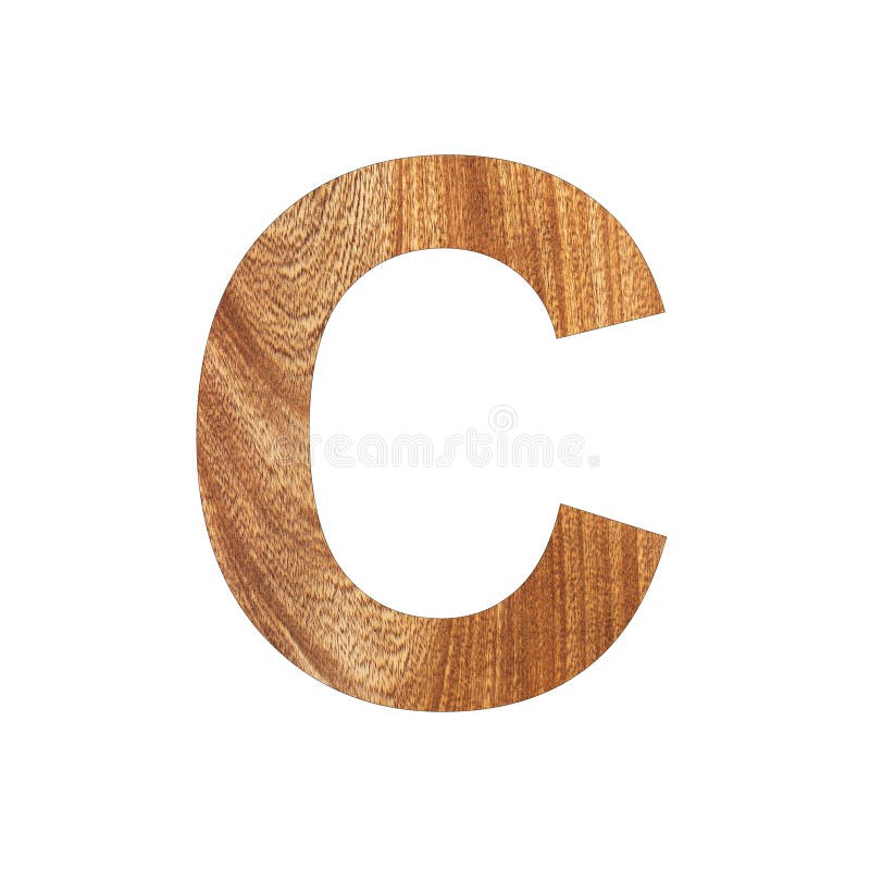 Capital Letter C on Oak Wood Background - White Background Stock Photo ...