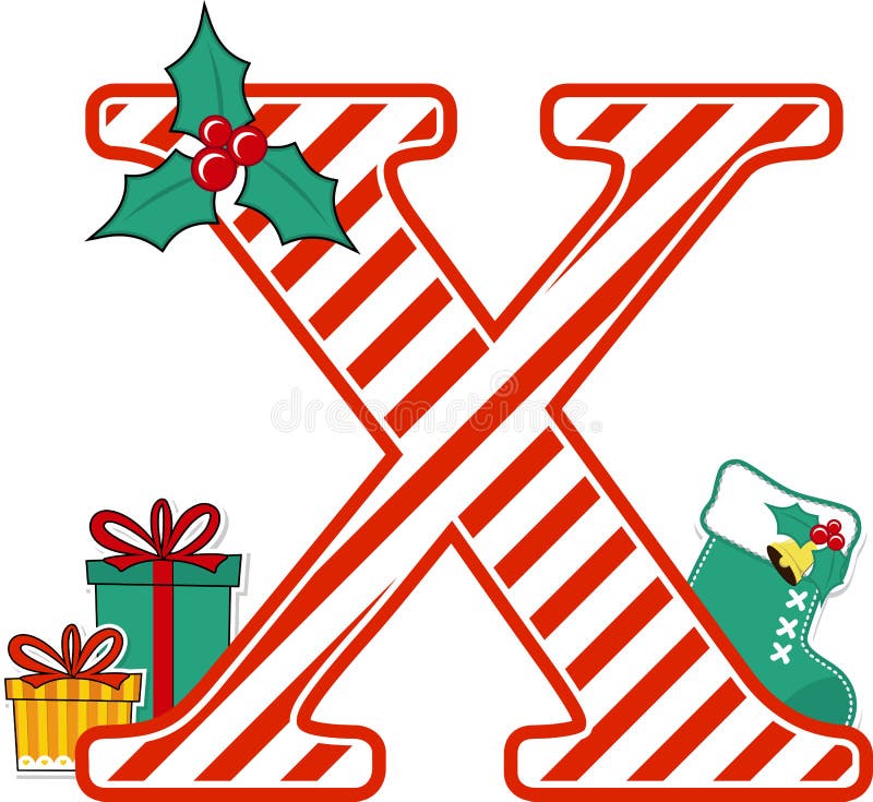 Capital Letter X for Christmas Decoration Stock Vector - Illustration ...