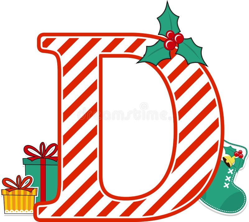 Capital Letter D for Christmas Decoration Stock Vector - Illustration ...