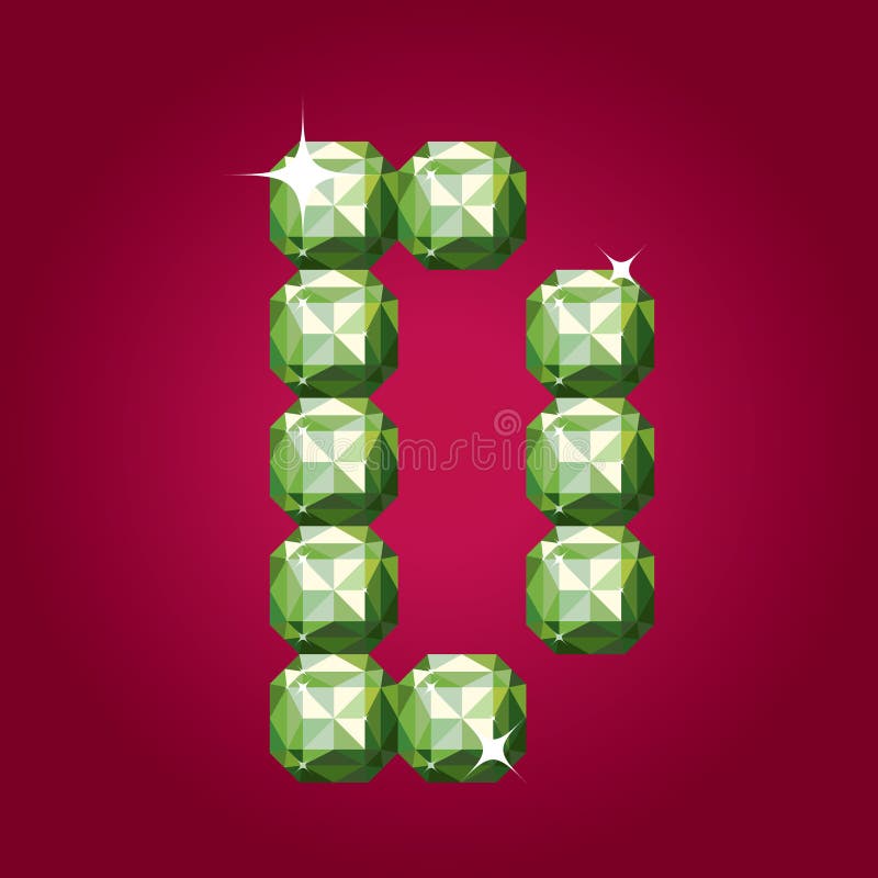 Capital Letter D in Diamonds. Vector Illustration Decorative Design ...