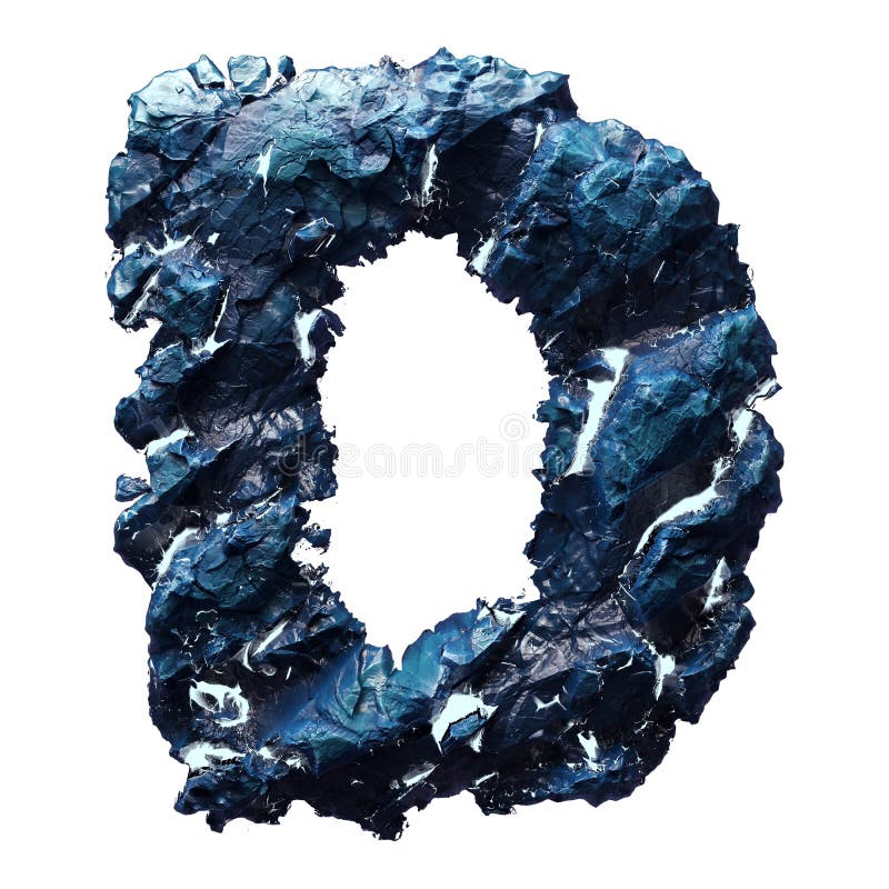 Capital Letter D Made of Ice Isolated on White Background. 3d Stock ...