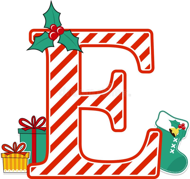 Letter E, For Christmas Decoration Stock Illustration - Illustration of ...
