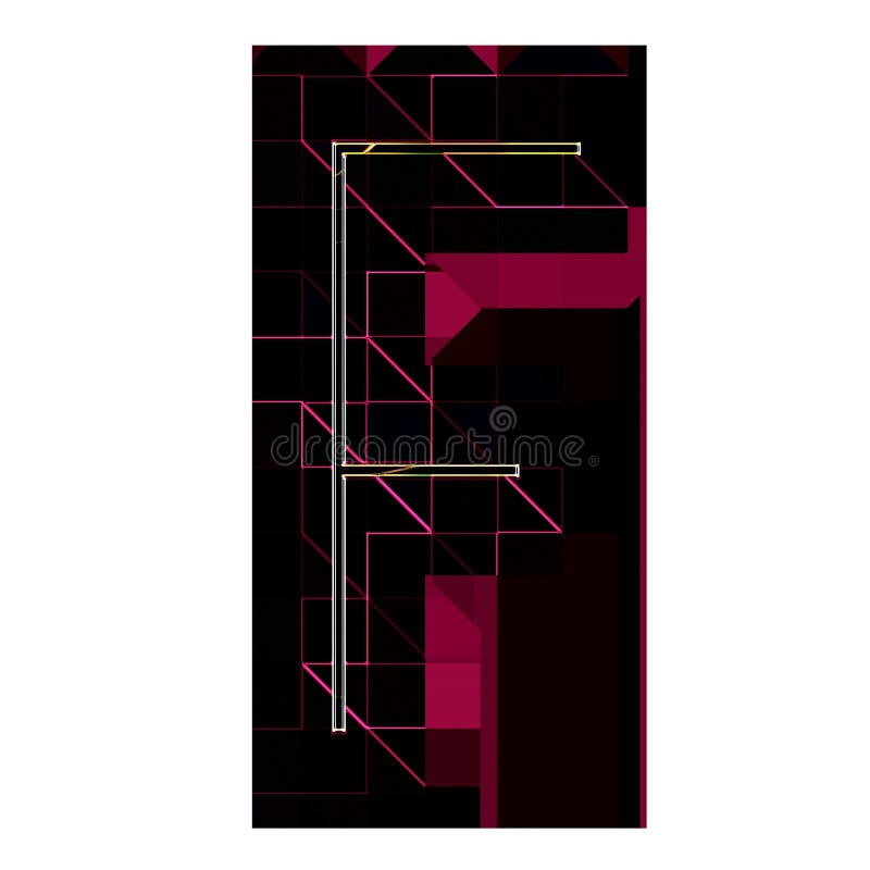 Capital Letter F Design Light in the Dark Stock Illustration ...