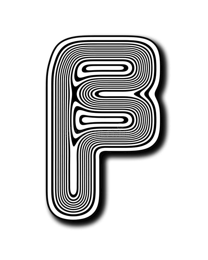 Capital Letter F Design Lines Stock Illustration - Illustration of arts ...