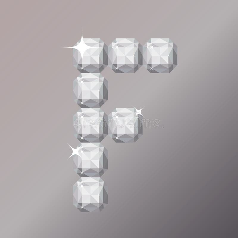 Capital Letter F in Diamonds. Vector Illustration Decorative Design ...