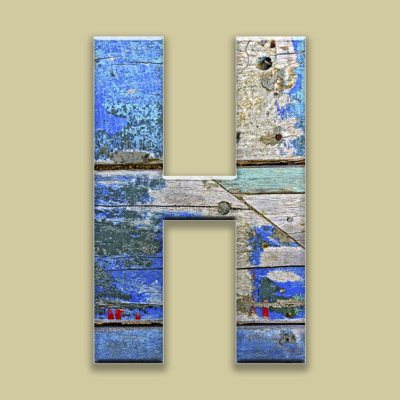 Capital Letter H Design Painted Wood Stock Photos - Free & Royalty-Free ...