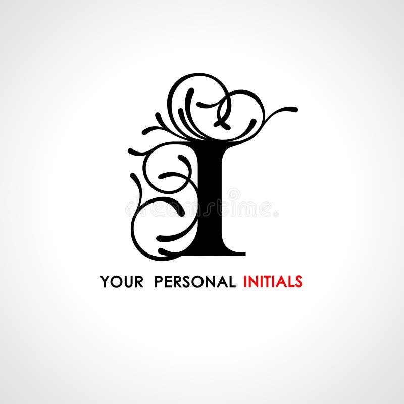 Capital Letter I . Decorated with Vegetable Ornament. Template for Your ...