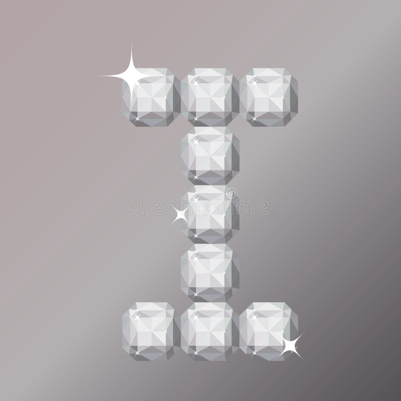 Capital Letter I in Diamonds. Vector Illustration Decorative Design ...