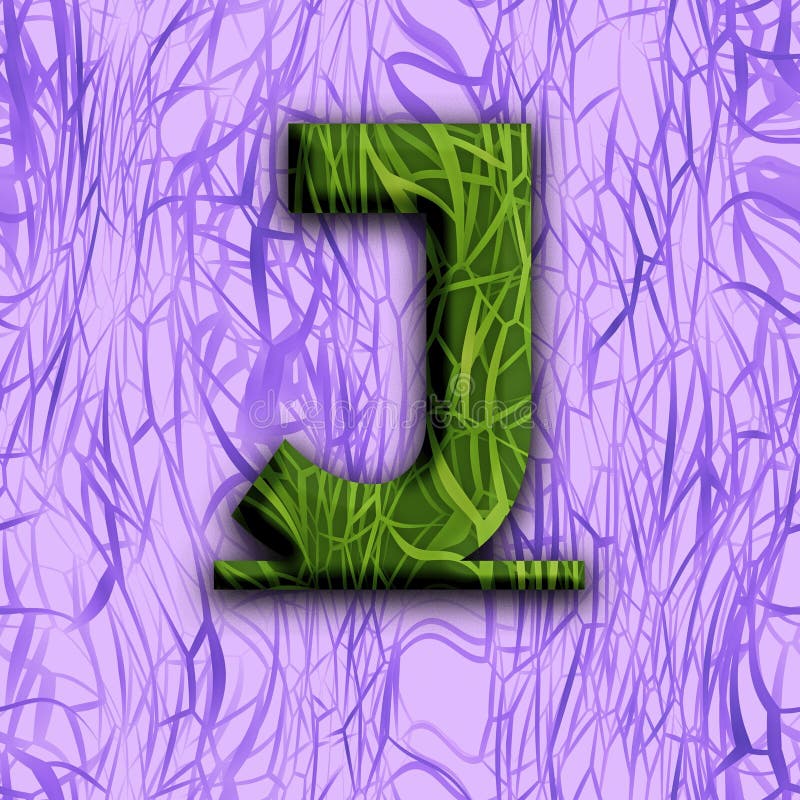 Capital Letter J in Design Jungle Stock Illustration - Illustration of ...