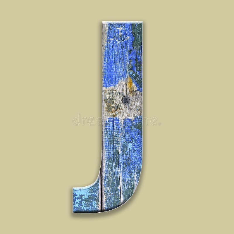 Capital Letter J , Design Painted Wood Stock Image - Image of consonant ...