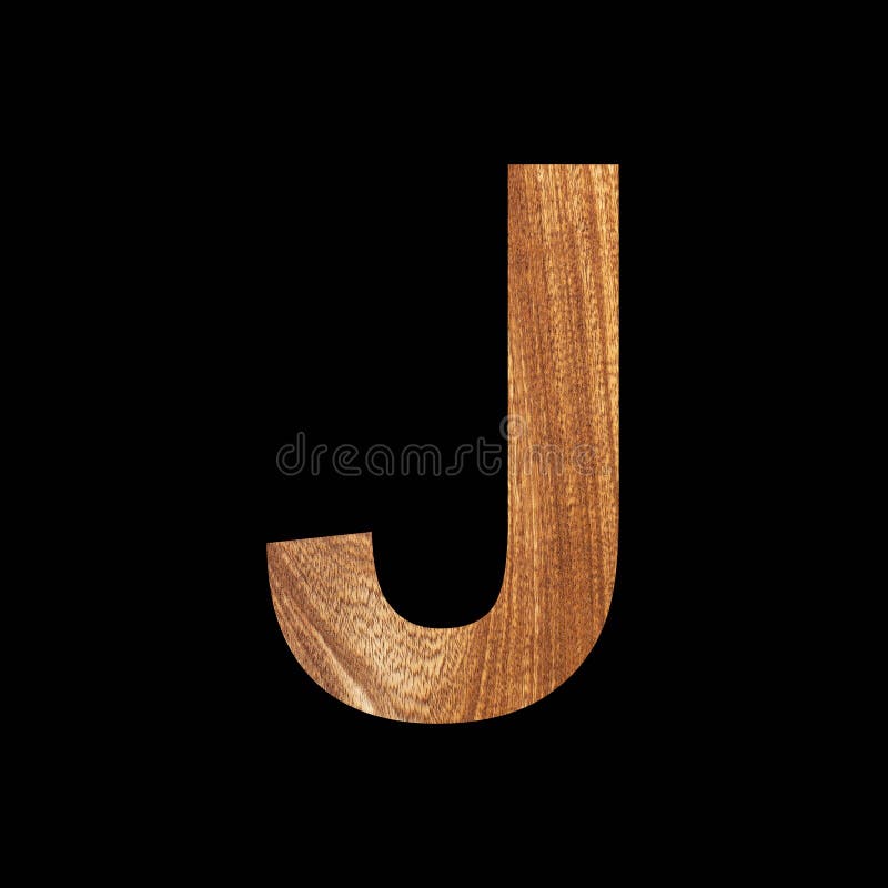 Capital Letter J on Oak Wood Texture - Black Background Stock ...