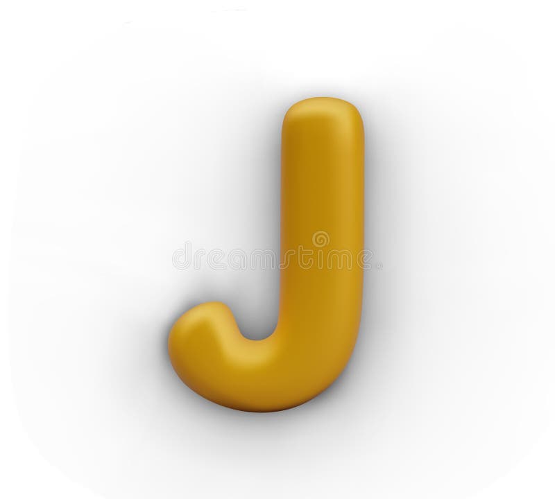 Capital Letter J on White Background. Model in Realistic Style with ...