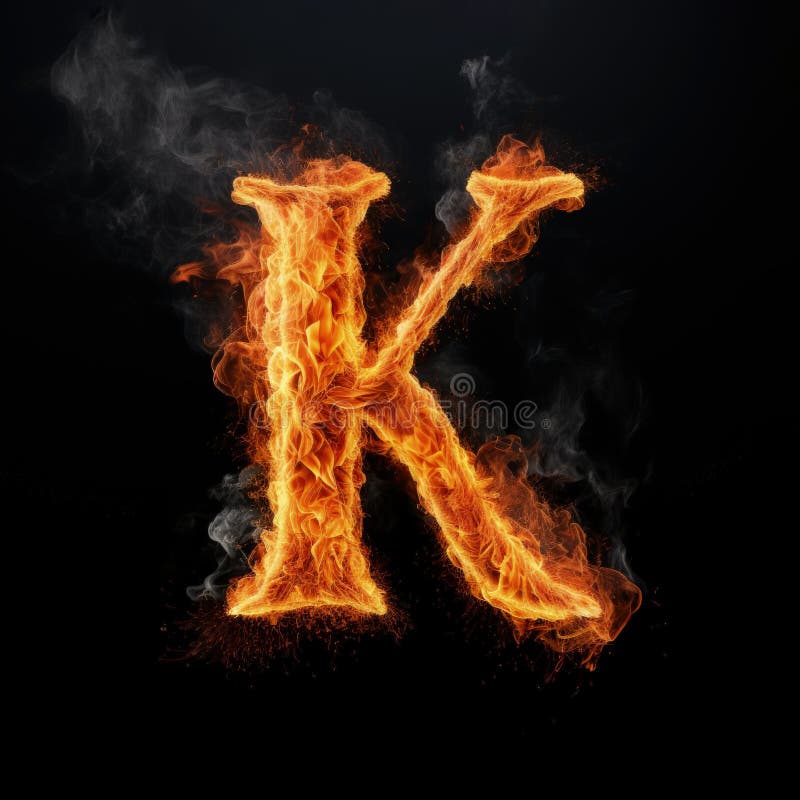 Fire Letter K Burning Flame Light Stock Illustrations – 23 Fire Letter ...