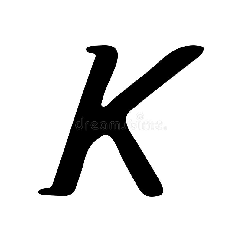 Capital Letter K Painted by Brush Stock Vector - Illustration of brush ...