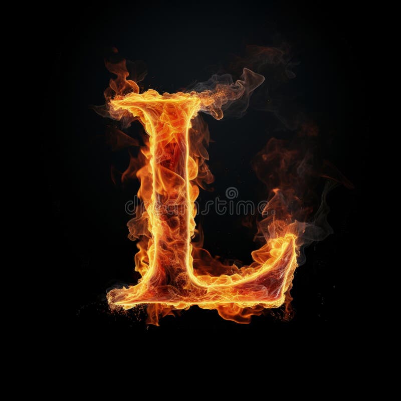 Fire Letter L Burning Flame Light Stock Illustrations – 20 Fire Letter ...