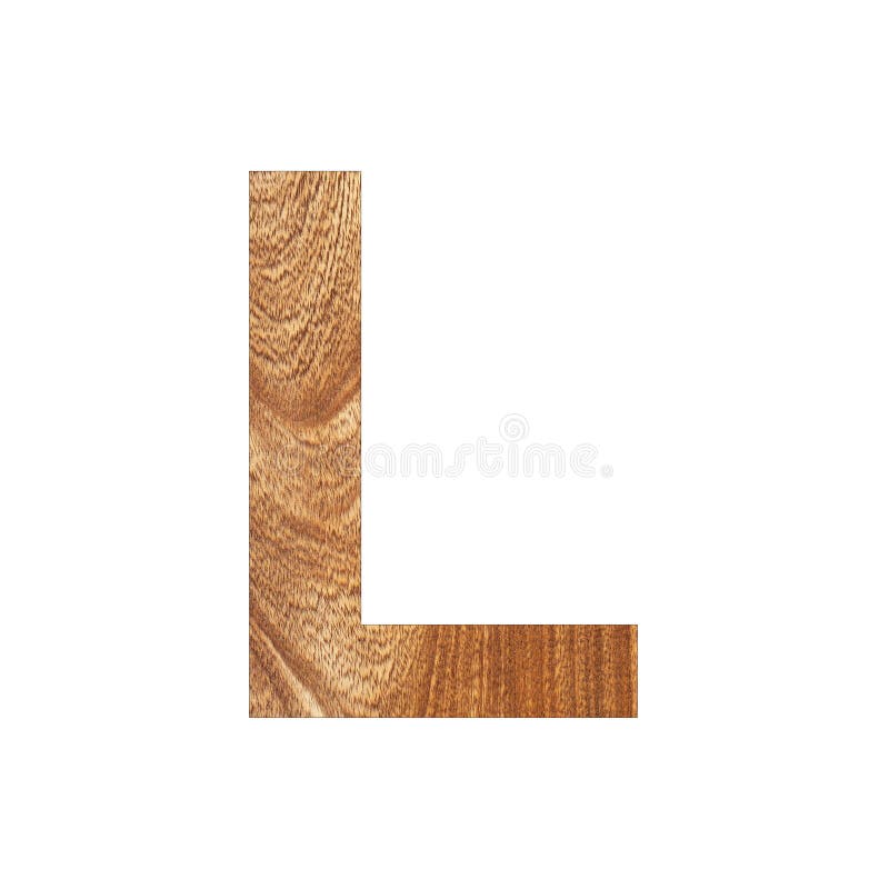 Capital Letter L on Oak Wood Background - White Background Stock Image ...