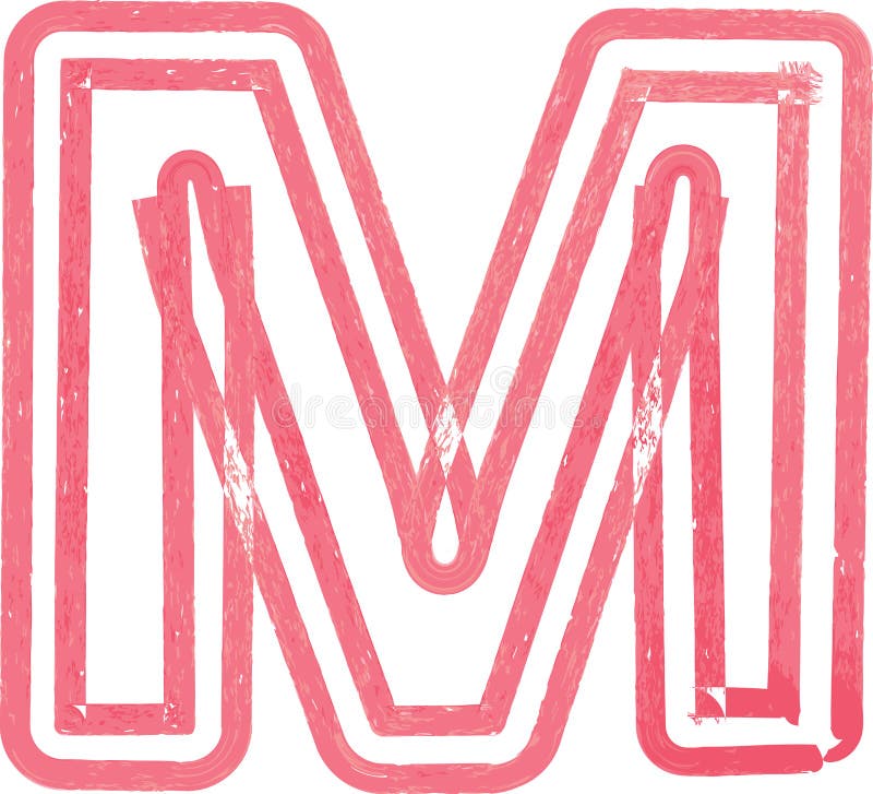 Capital Letter M Drawing with Red Marker Stock Vector - Illustration of ...