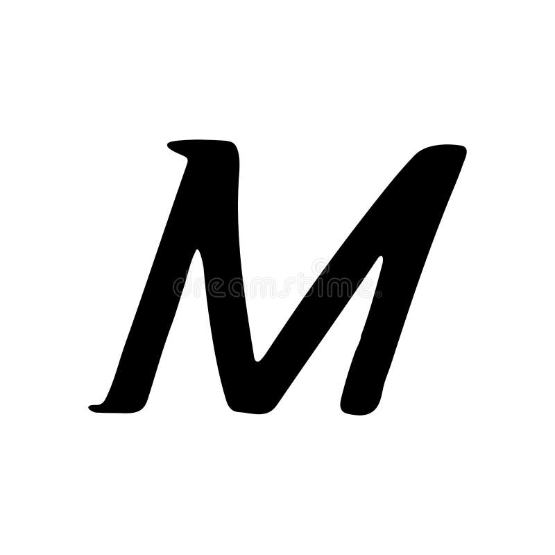 Capital Letter M Painted by Brush Stock Vector - Illustration of latin ...