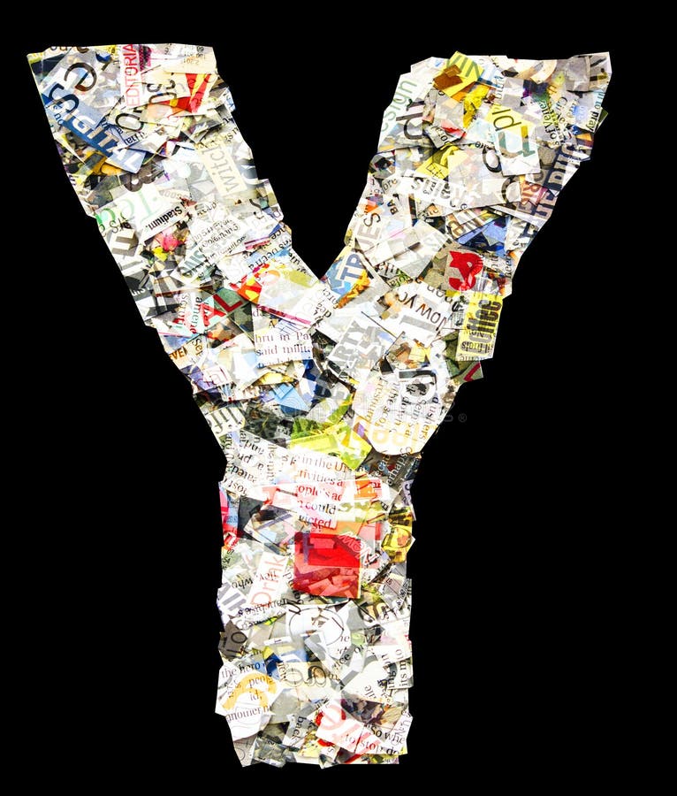 Capital Letter Made Up of Old Newspaper Stock Illustration ...