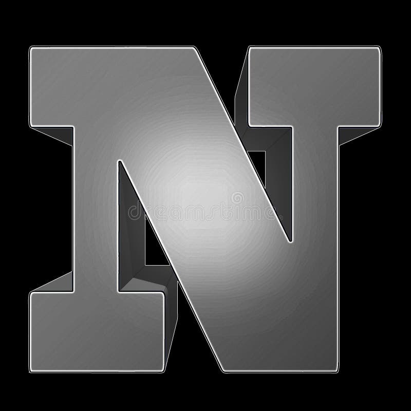 Capital letter N in 3D stock illustration. Illustration of dimension ...