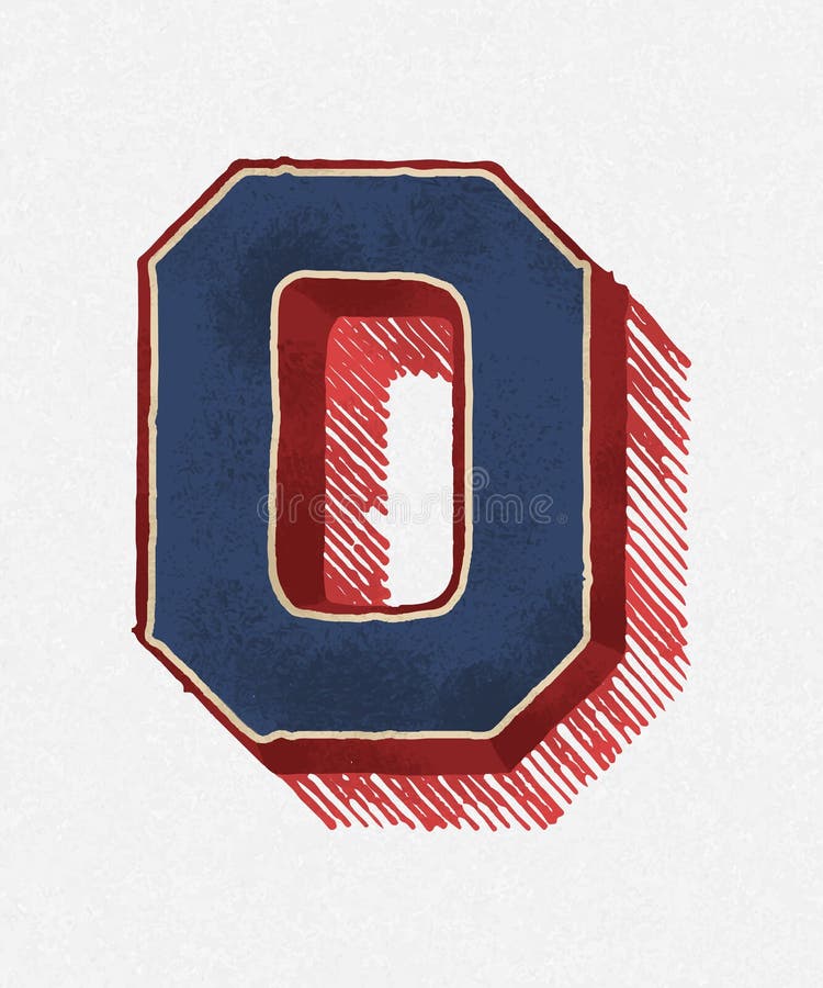 Capital Letter O Vintage Typography Style Stock Vector - Illustration ...