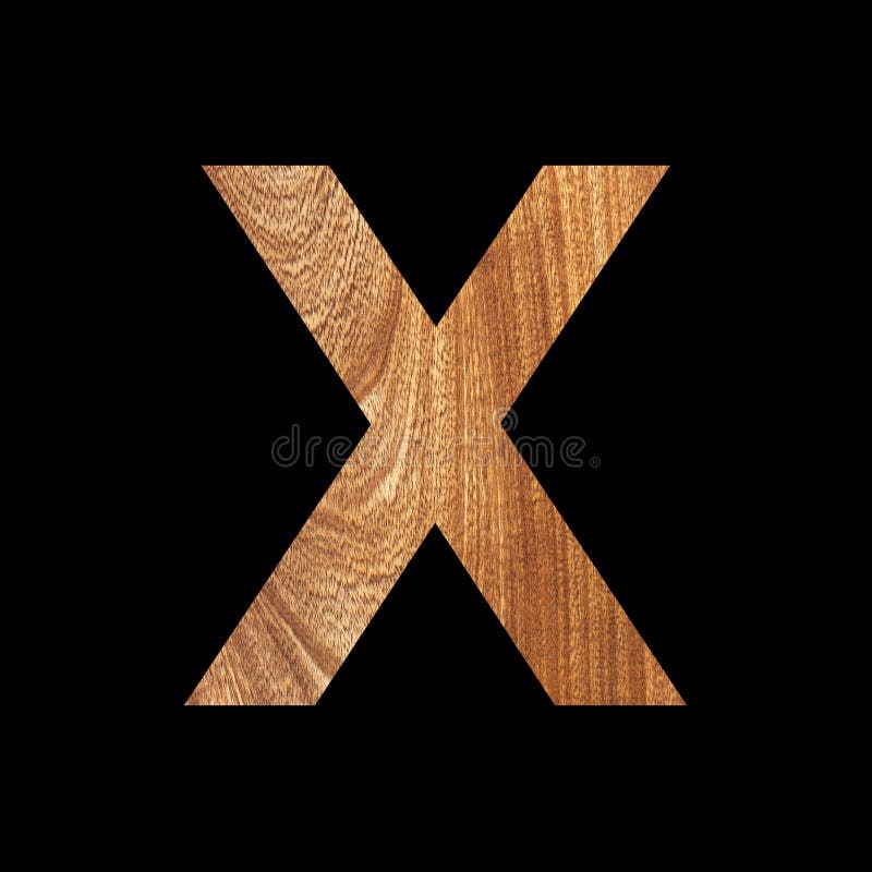 Capital Letter X on Oak Wood Texture - Black Background Stock ...