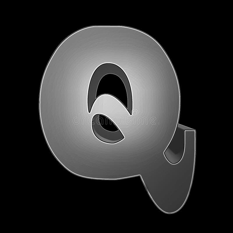 Capital letter Q in 3D stock illustration. Illustration of dimension ...