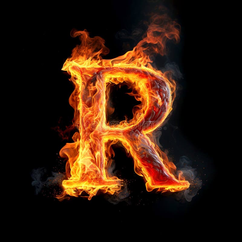 R Logo In Fire