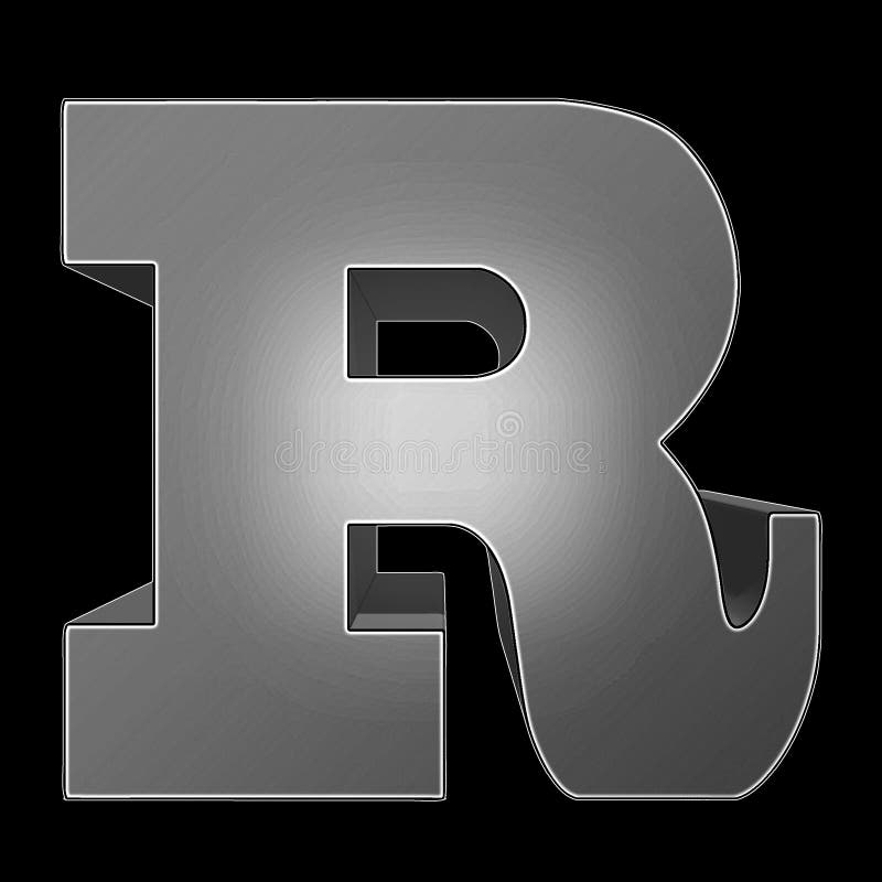 Capital letter R in 3D stock illustration. Illustration of insignia ...