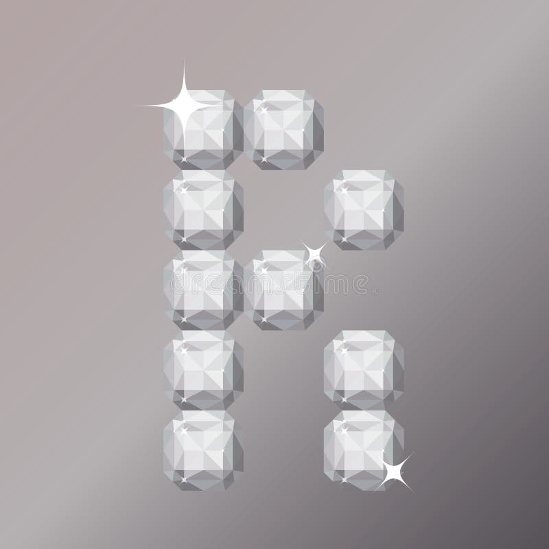 Capital Letter R in Diamonds. Vector Illustration Decorative Design ...